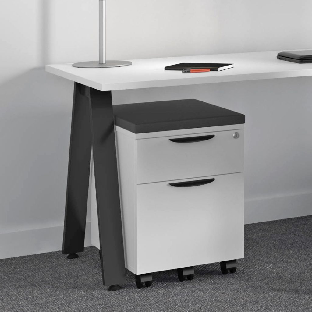 Black V-Leg Dual Workstation - Office Furniture EZ