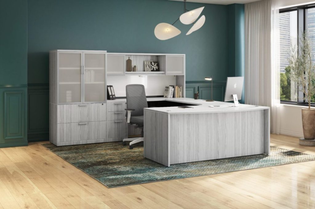 Executive U-Desk With Extra Storage Cabinet | Office Furniture EZ