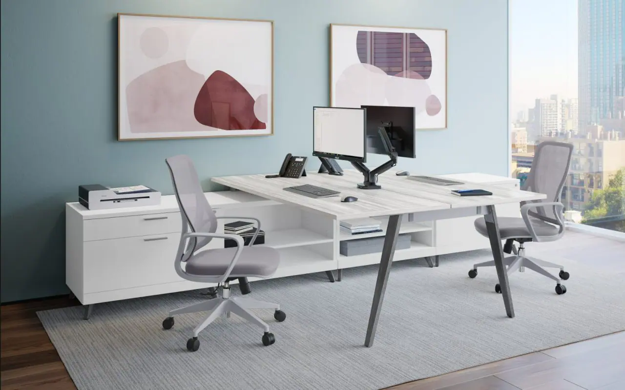 Connected 2 Person Workstation Office Furniture EZ